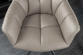 Designová otočná židle Vallerina taupe kůže