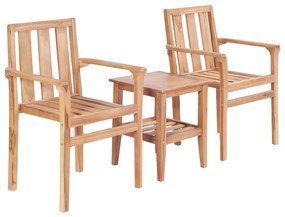 3dílný bistro set masivní teak