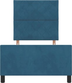 Postel s boxspringem s čelo Tmavě modrá 90 x 190 cm samet 3344979