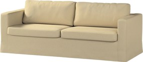 Potah na pohovku IKEA  Karlstad 3-místná, nerozkládací, dlouhý barva zelená látka pletený vzor