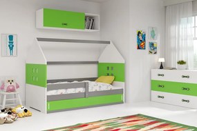 Dětská postel domeček Ivan zelená/grafit