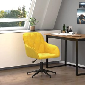 vidaXL Otočná kancelářská židle samet [344863] Barva: Žlutá