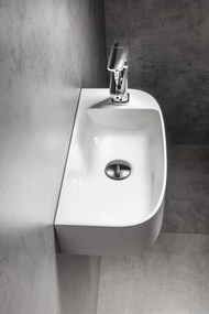 Sapho Alga umyvadlo 44 x 22 cm s otvorem pro baterii bez přepadu litý mramor bílá AG440