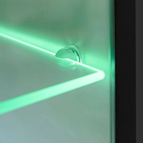 5dílná obývací stěna s LED osvětlením černá s vysokým leskem 246028