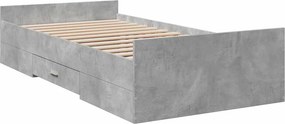 Rám postele se zásuvkami betonově šedý 75 x 190 cm kompozit 3280352