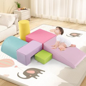 Costway 6 PCS. Pěnové stavebnice Obří stavebnice na běhání a lezení Světle