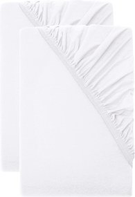 Livarno® Sada žerzejových napínacích prostěradel, 90–100 x 200 cm, 2dílná, bílá