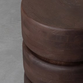 LABEL51 Odkládací stolek MILLY ø35 cm hnědý