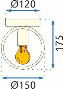 Toolight, nástěnné svítidlo 1xE27 APP990-1W, zlatá, OSW-05541
