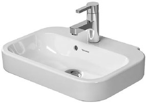 Duravit Happy D.2 - Umývátko 50x36 cm, s přepadem, s otvorem pro baterii, s WonderGliss, bílá 07095000001
