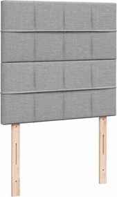 Box spring postel s matrací světle šedá 80 x 200 cm textil 3291495