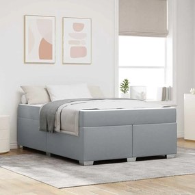 Rám postele s matrací Světle šedá 140 x 200 cm textil 3399187