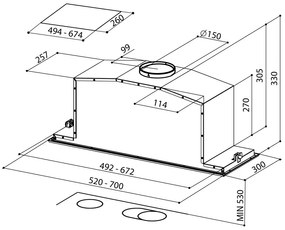 Digestoř vestavná Faber INCA LUX GLASS EV8 X/WH A52