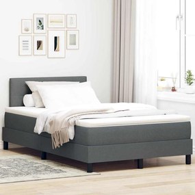 Postel s boxspringem s čelo Tmavě šedá 120 x 190 cm textil 3338672