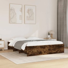 Rám postele bez matrace kouřový dub 160x200cm kompozitní dřevo 3295643