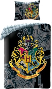 Bavlnění ložní povlečení Harry Potter - motiv erb školy Bradavice - 100% bavlna - 70 x 90 cm + 140 x 200 cm