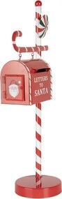 Červená kovová dekorační schránka Letters to Santa - 20*12*51 cm
