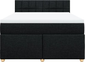 Box spring postel s matrací černá 160x200 cm textil 3286733