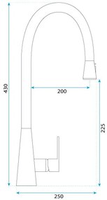Dřezová baterie REA MILD s výsuvnou sprškou černá mat