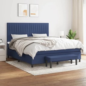 Box spring postel s matrací modrá 160x200 cm textil 3136771