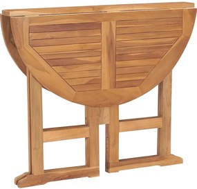 Skládací zahradní jídelní stůl Ø 90 x 75 cm masivní teak 315446