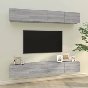 Nástěnné TV skříňky 4 ks šedé sonoma 100 x 30 x 30 cm