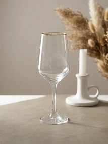Sinsay - Sklenice na nožce se zlatým okrajem - clear