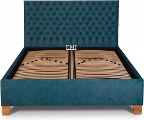 Postel čalouněná CASTEL + lamelový rošt + matrace EMI