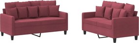 2dílná sedací souprava s poduškami vínová textil 3201654