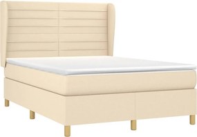 Box spring postel s matrací krémová 140x190 cm textil 3128602