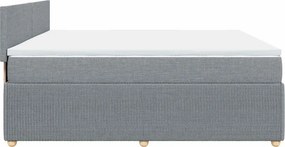 Box spring postel s matrací světle šedá 200 x 200 cm textil 3287556