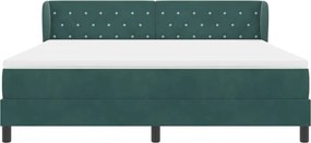 Postel s boxspringem s čelo Tmavě zelená 180 x 200 cm samet 3340349