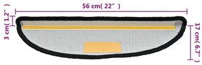 vidaXL Marketos Schodové rohože 15 ks 56 x 17 x 3 cm černé, půlkulaté