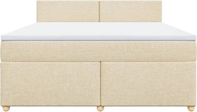 Box spring postel s matrací krémová 180x200 cm textil 3289057