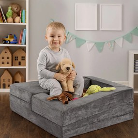 Dětská modulární pohovka DIY 4 díly šedá