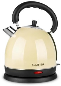 Klarstein Tea Time, barva krémová, 1,8 l, 2200 W, rychlovarná konvice (čajník), ušlechtilá ocel