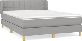 Box spring postel s matrací světle šedá 140 x 200 cm textil 3126805