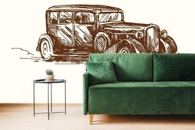 Samolepící tapeta retro závodní auto - 150x100 cm