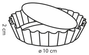 Forma s vlnitým okrajem a odnímatelným dnem DELÍCIA ø 10 cm, 4 ks