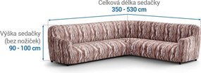 Bielastické potahy OCEANO NOVÉ hnědo-vínové rohová sedačka (š. 350 - 530 cm)
