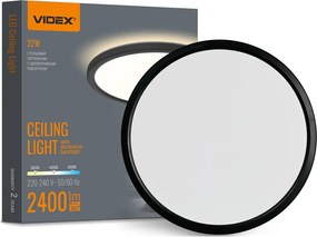 stropní svítidlo Led s dekorativním podsvícením Videx DL5R 22W 220V Černá