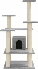 Škrabadlo pro kočky se sisalovými sloupky světle šedé 110 cm 171480