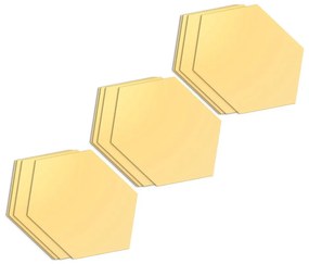 Sada samolepek na zeď 12 ks 17x20 cm Hexagons Gold – Ambiance