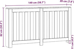 vidaXL Kryt na radiátor 149 x 20 x 82 cm kompozitní dřevo [852744] Barva: Černá