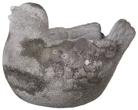Dekorace cementový antik květináč ptáček - 18*12*13 cm