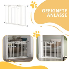 Mřížka na dveře pro psy PawHut 74-100 cm, bariérová mřížka s automatickým zavíráním dvířek bez vrtání pro malé a střední psy | Aosom.de