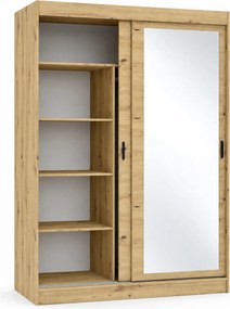 Šatní skříň Icedo se zrcadlem, dub artisan