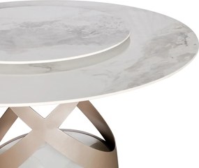 Jídelní stůl Modig M44 150 cm růžové zlato/mramor