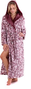 Župan s kapucí Flora mauve wine 39  56 4803 - S