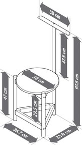 Tchibo - Němý sluha se stoličkou z masivního dřeva - barva: hnědá